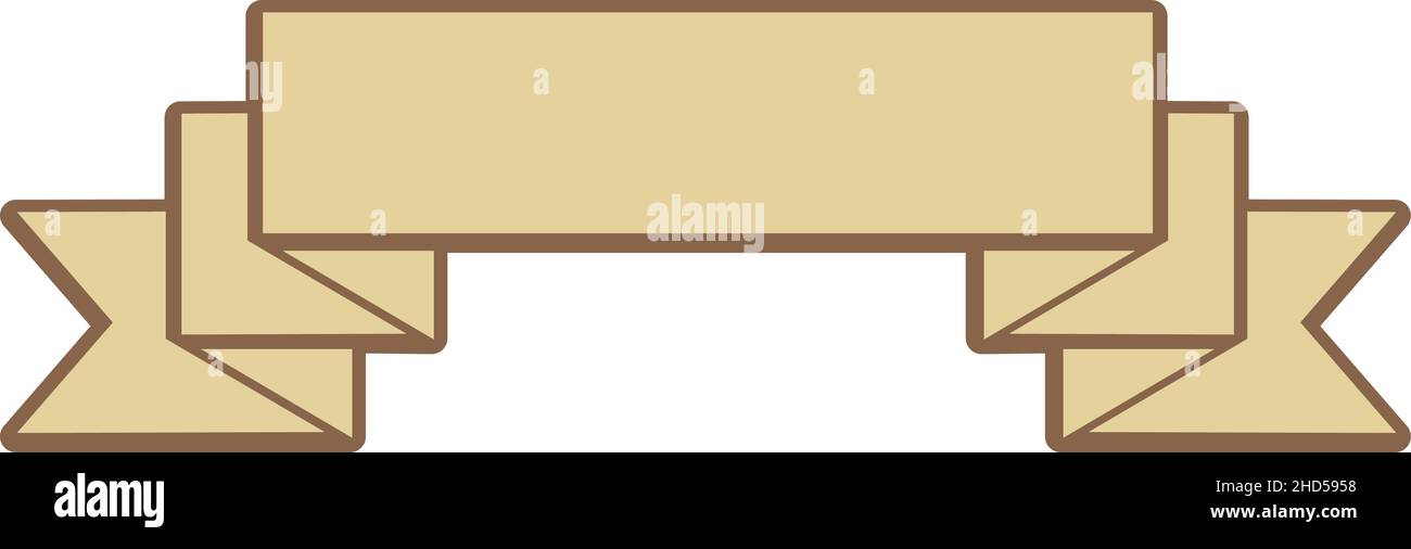 Old paper ribbon banner. Vintage decorative badge Stock Vector Image ...