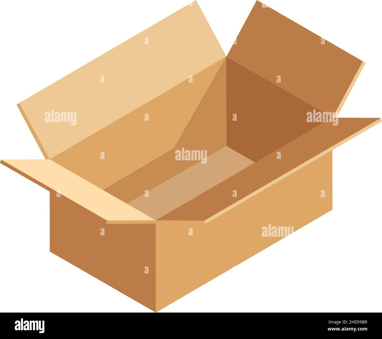 Empty cardboard box. Open cargo package. Moving parcel Stock Vector ...
