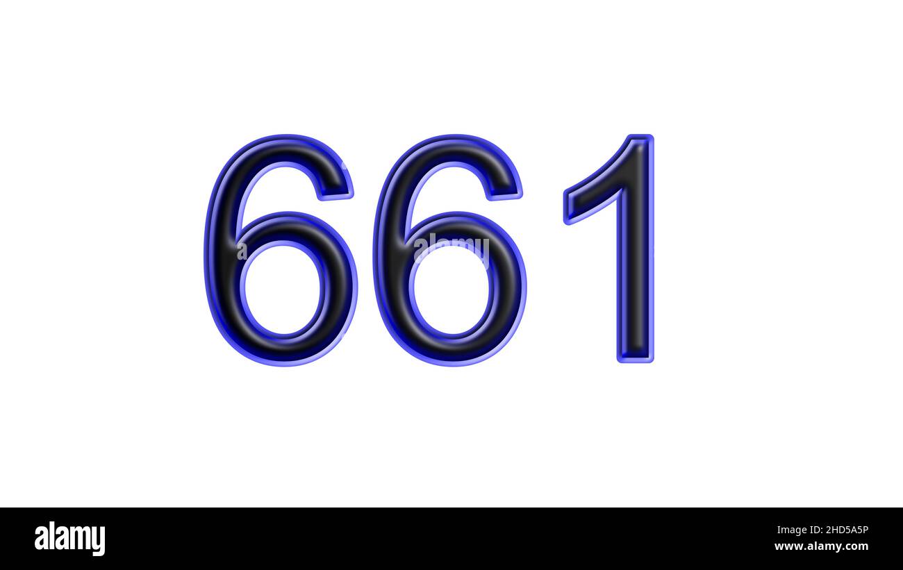 blue 661 number 3d effect white background Stock Photo - Alamy