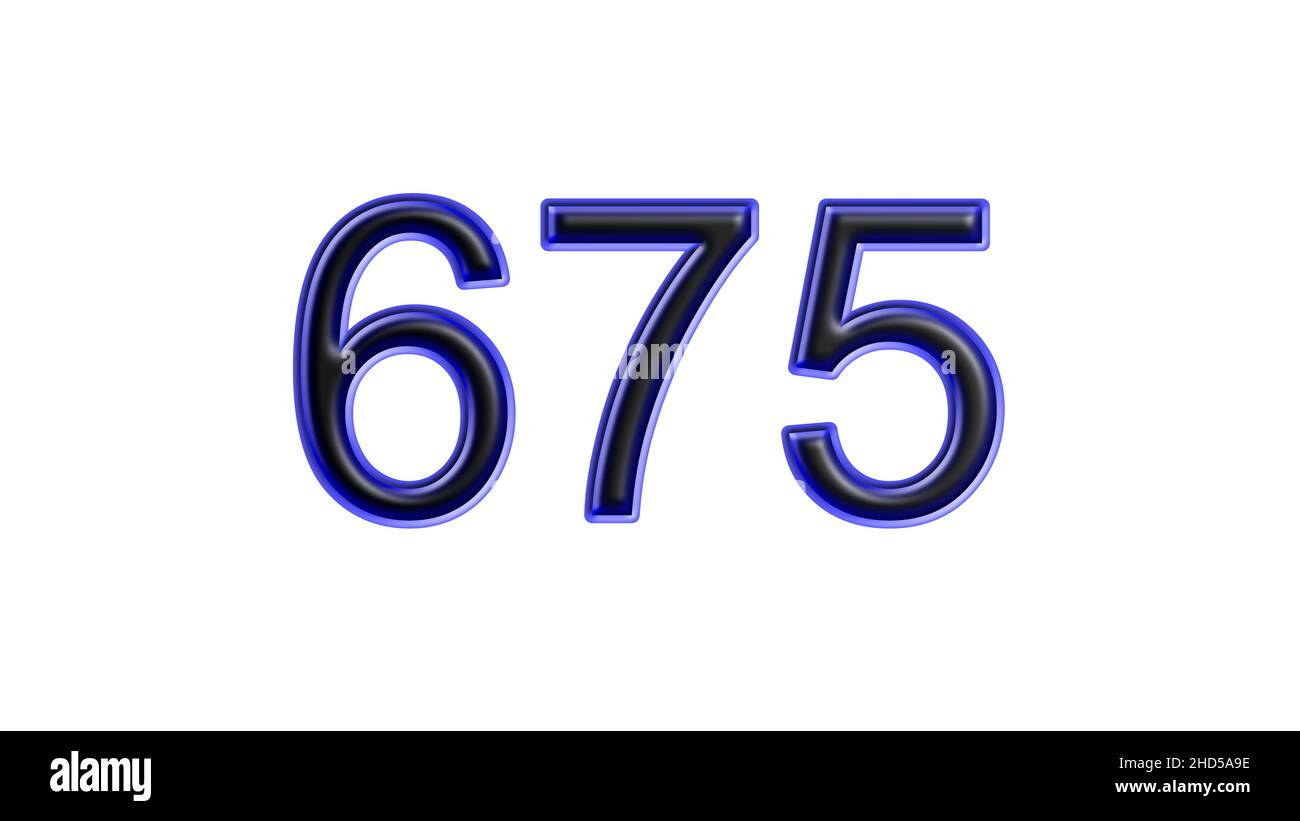blue 675 number 3d effect white background Stock Photo - Alamy