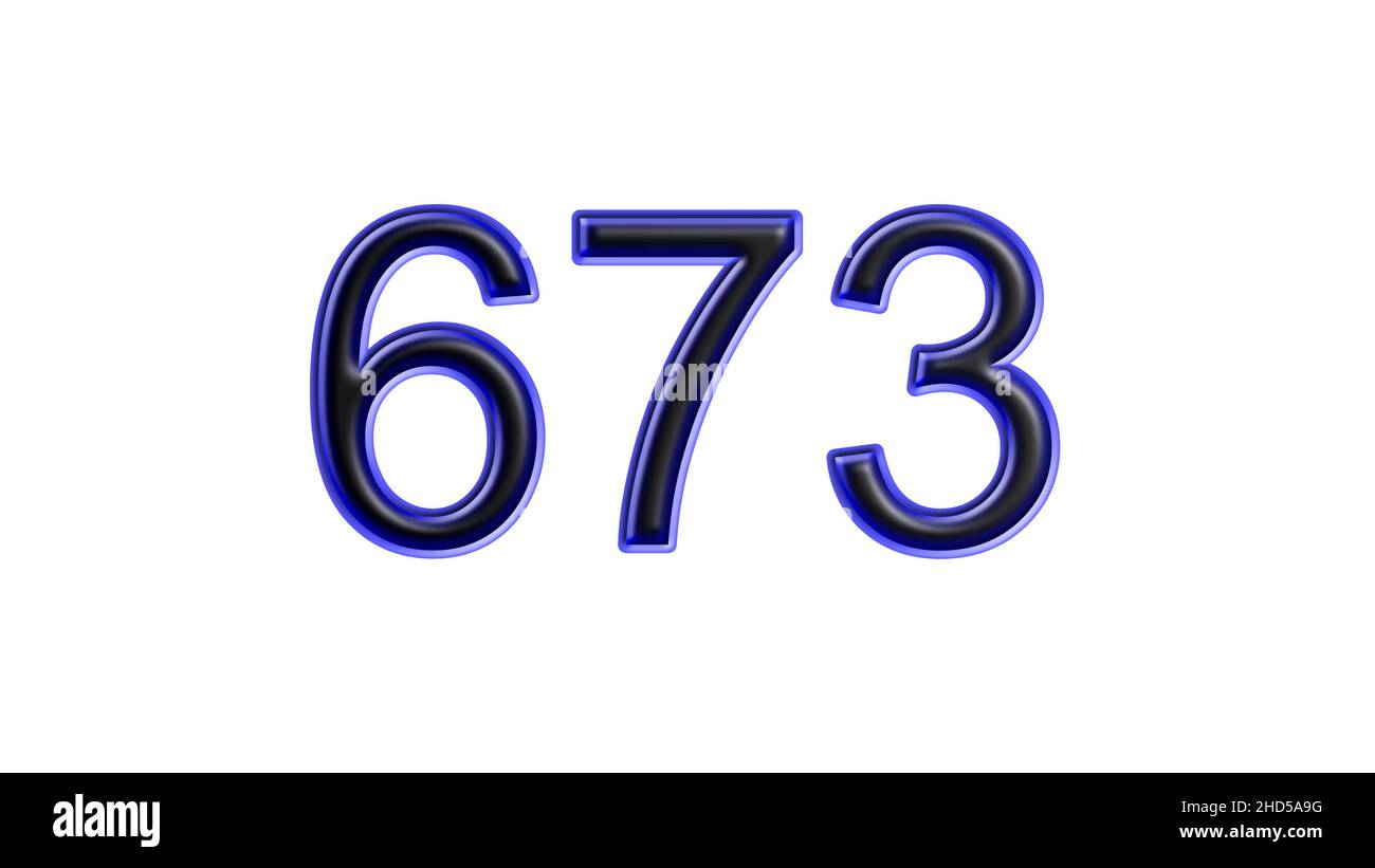 blue 673 number 3d effect white background Stock Photo - Alamy