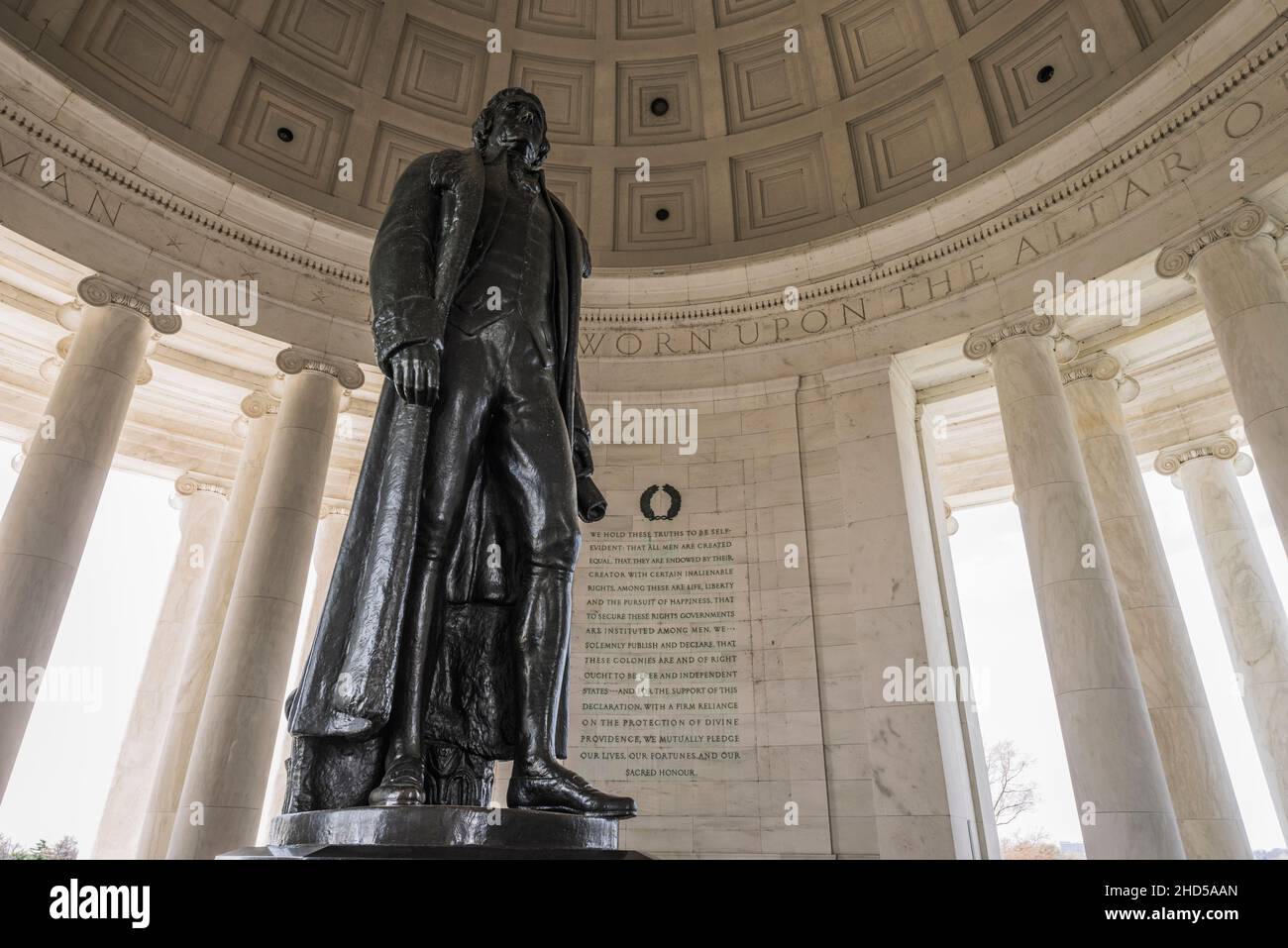 Statue and inscription inside the Thomas Jefferson Memorial, Washington, DC USA Stock Photo - Alamy
