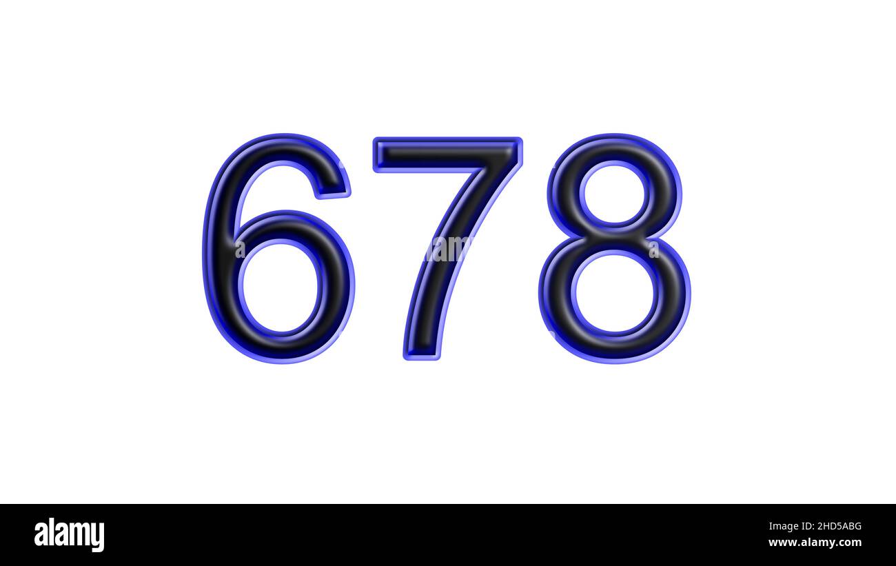 blue 678 number 3d effect white background Stock Photo - Alamy