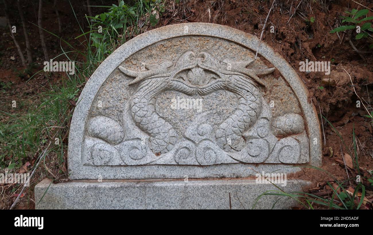 Beautiful ancient stone carvings of traditional dragons Stock Photo - Alamy