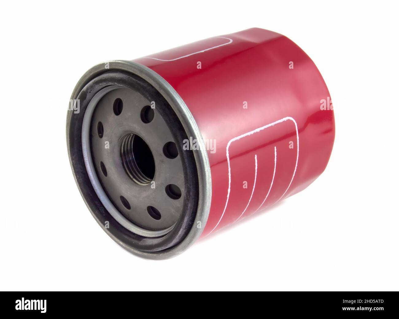 Car oil filter isolated on white background. Car spare parts Stock ...