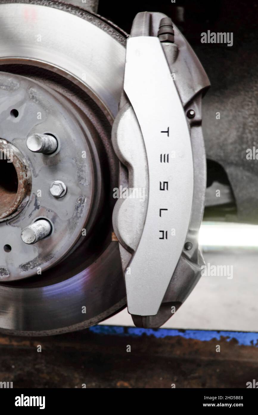 Tesla 3 brake hi-res stock photography and images - Alamy