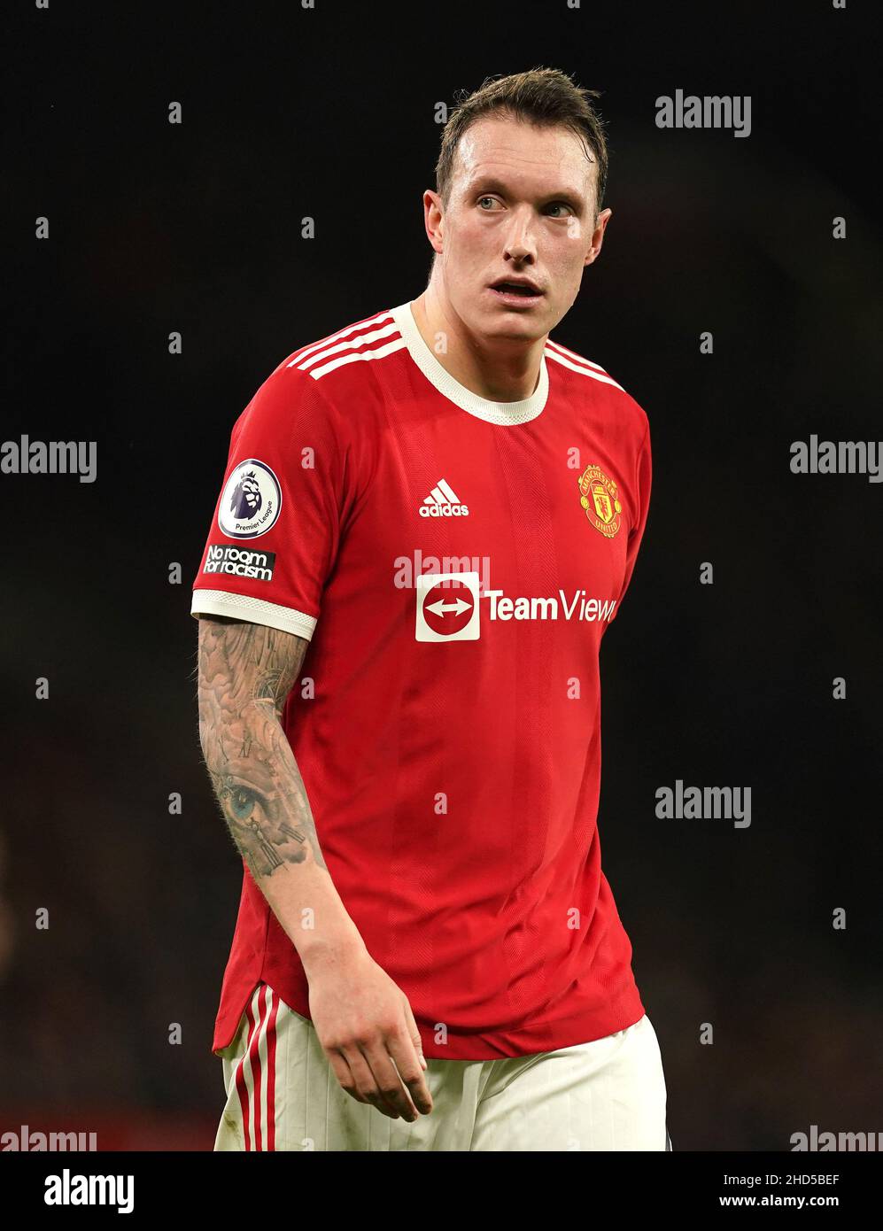 Manchester United's Phil Jones reacts during the Premier League match ...