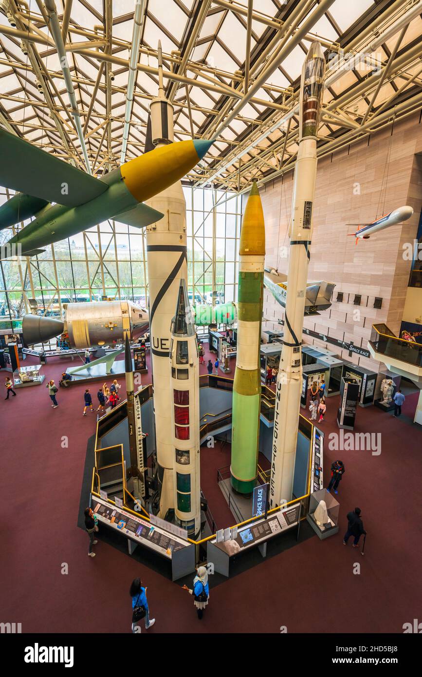 Rockets on display at the Smithsonian National Air and Space Museum ...