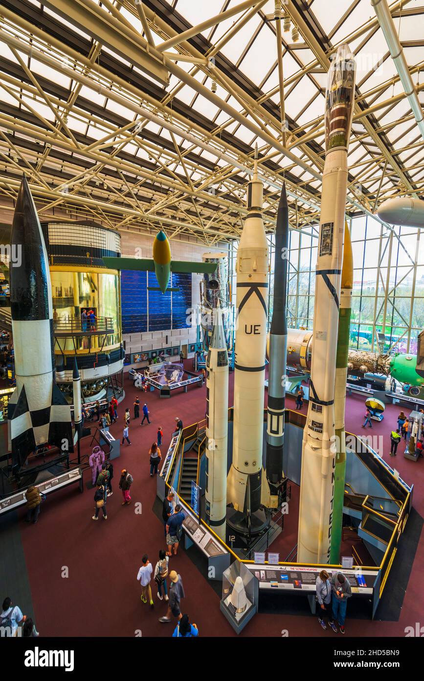 Rockets on display at the Smithsonian National Air and Space Museum ...