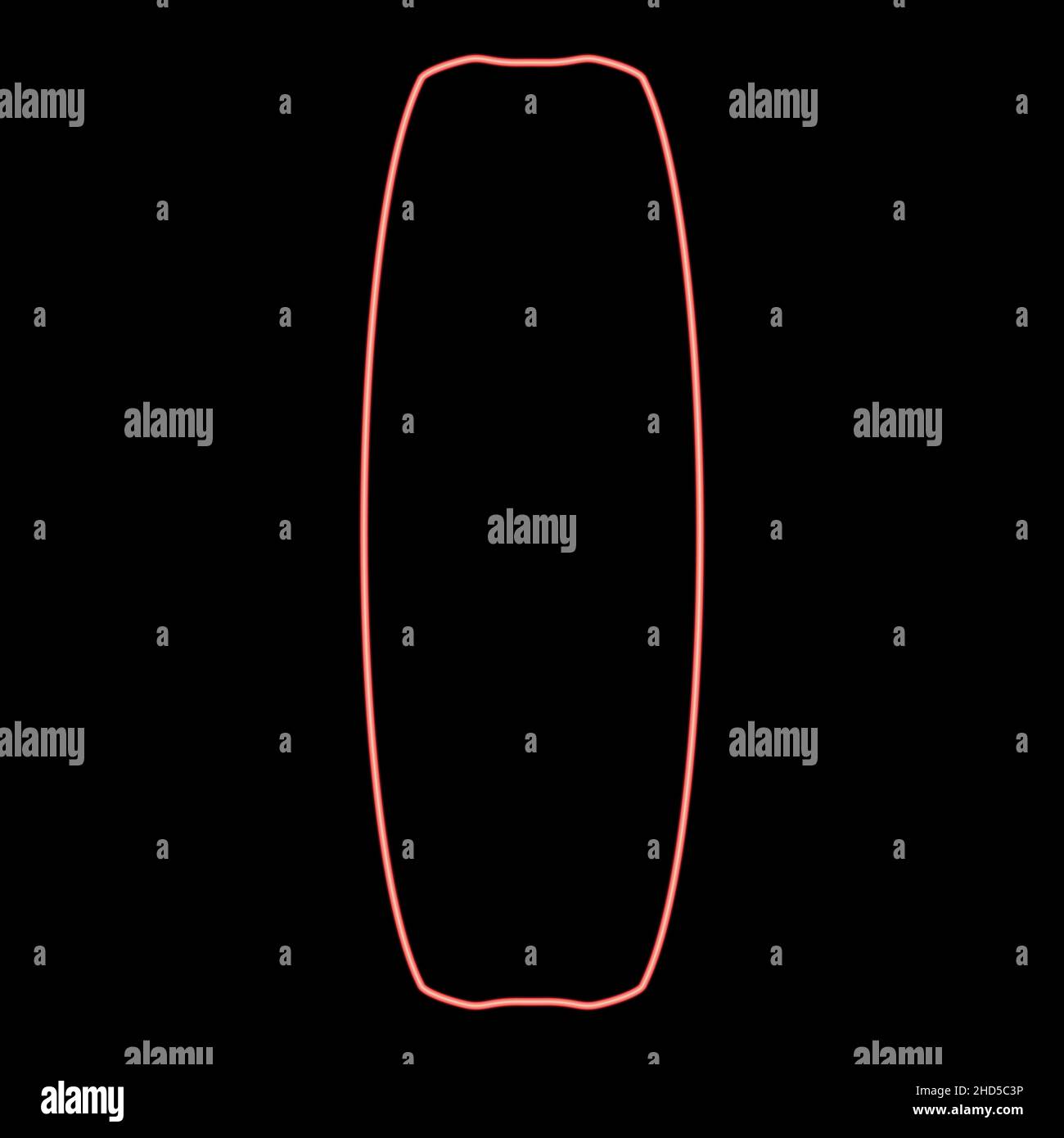 Neon board for kiteboard sport red color vector illustration image flat ...