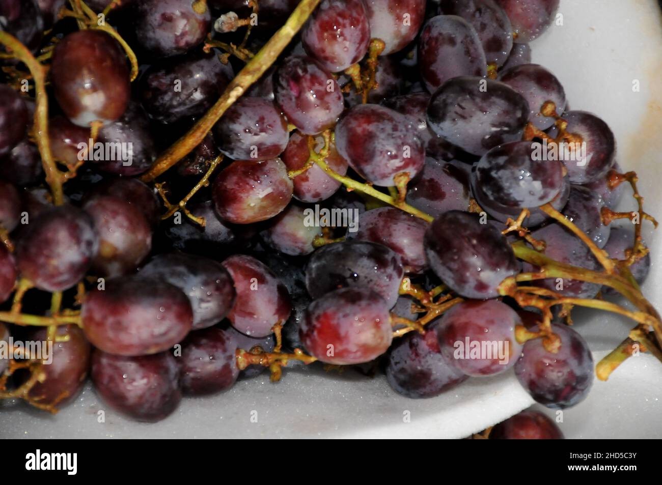 Copenhagen/Denmark./03 Januaryr 2022/ Red grapes for sale at grocery ...