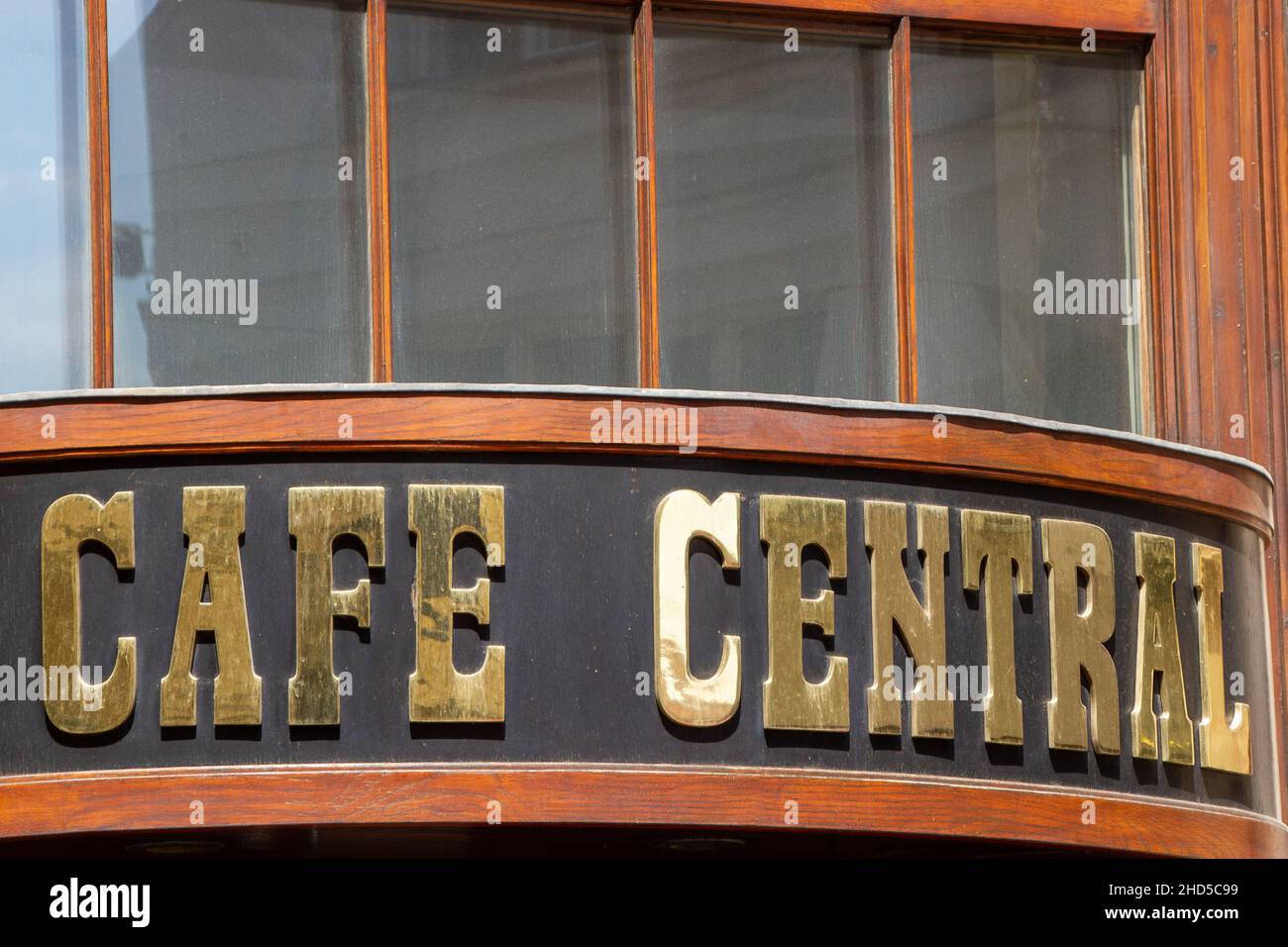 Vienna, Austria, July 24, 2021. Cafe Central sign. From 1975 to 1982 ...