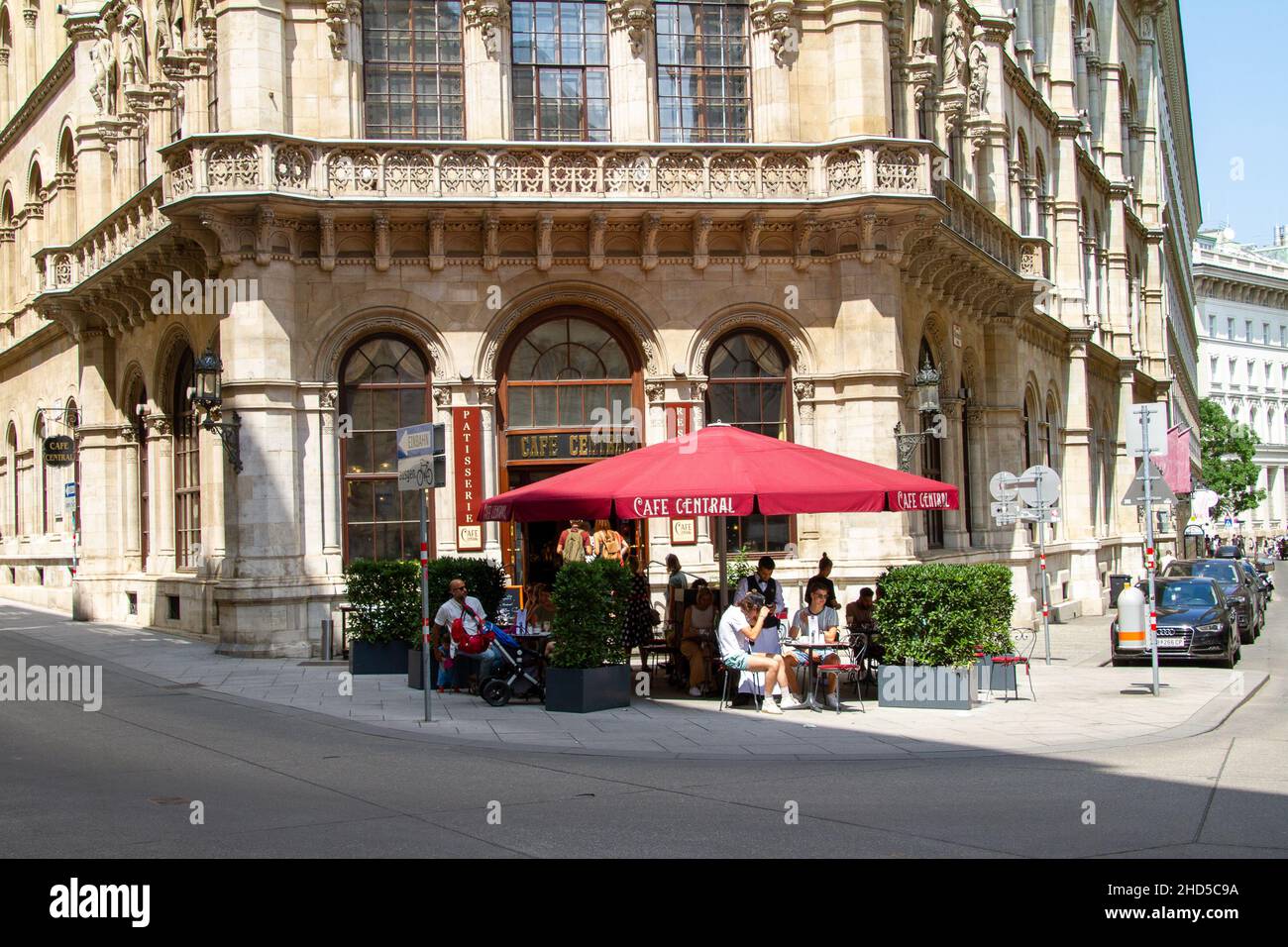 Vienna, Austria, July 24, 2021. Cafe Central terrace. From 1975 to 1982 ...