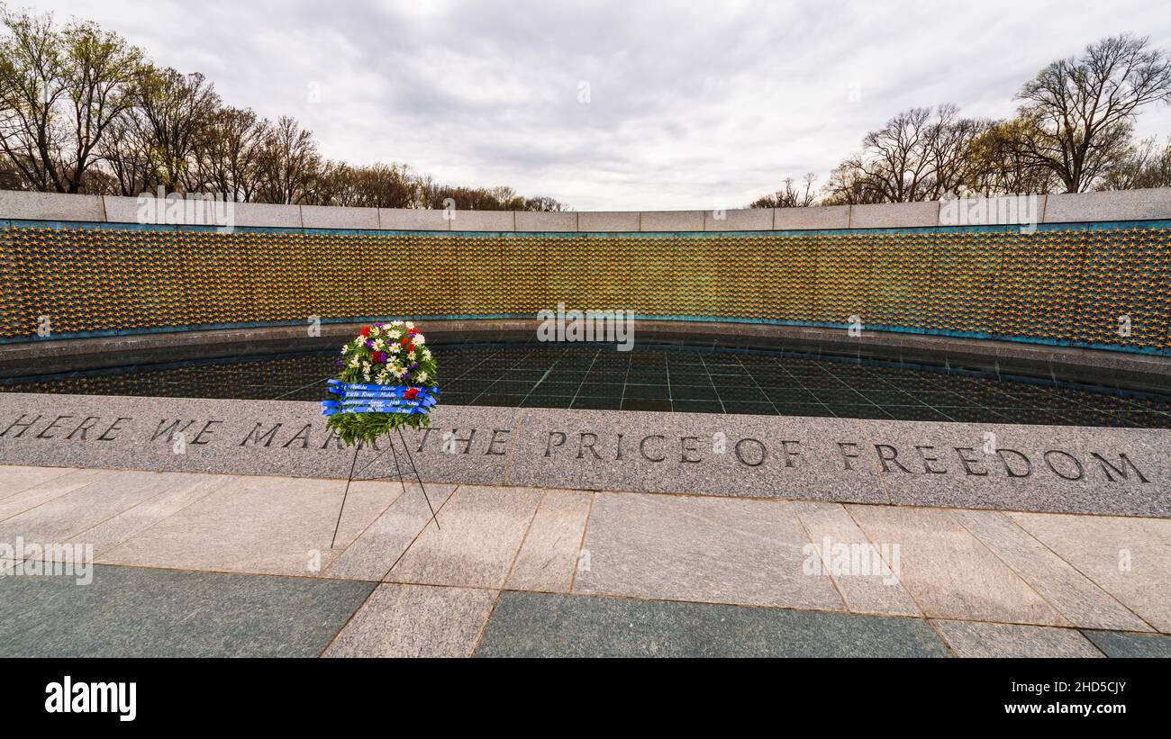 Gold star wall at the World War II Memorial, Washington, DC USA Stock ...