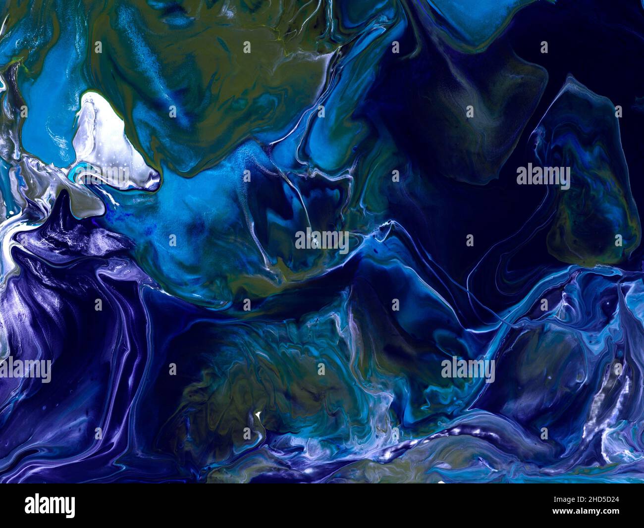 Abstract art painting in blue colors, creative hand painted background ...