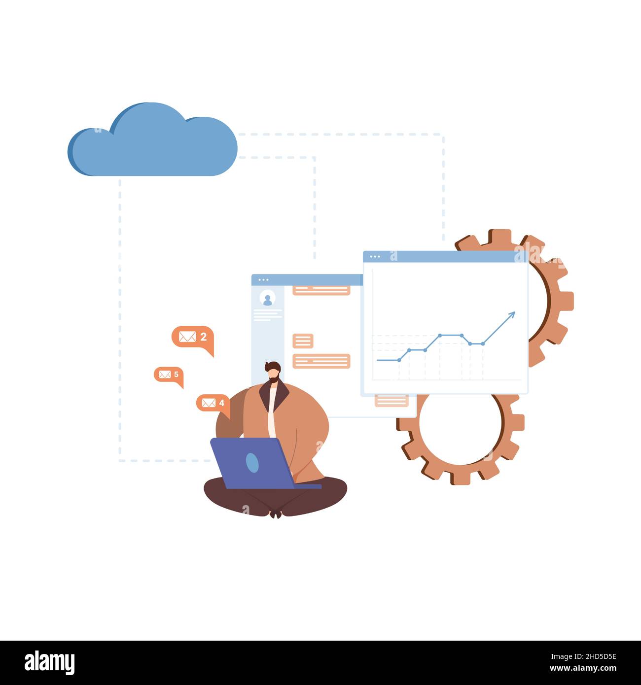 Team communication and project management concept. Cooperation ...