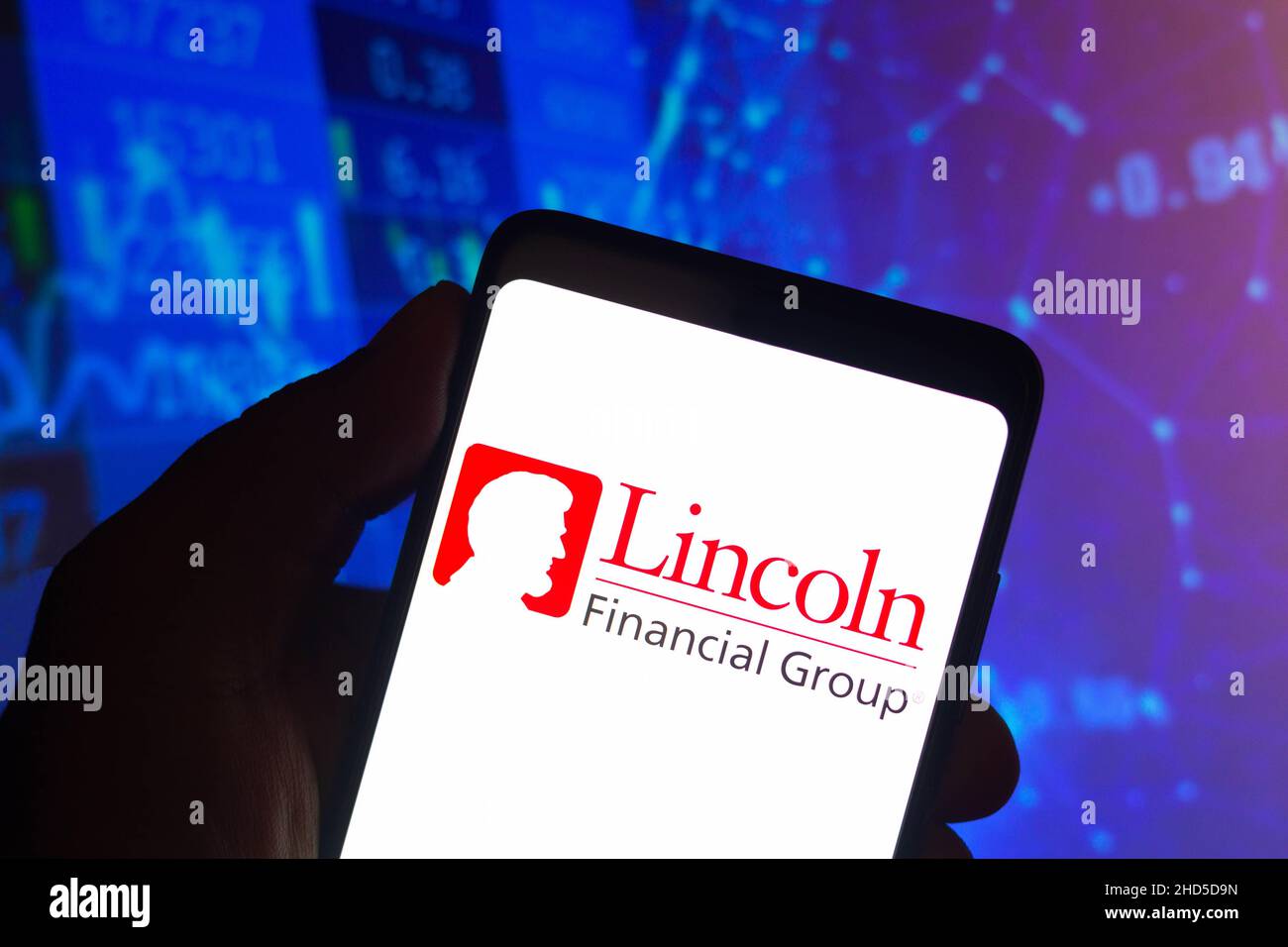 In this photo illustration, the Lincoln Financial Group logo seen ...