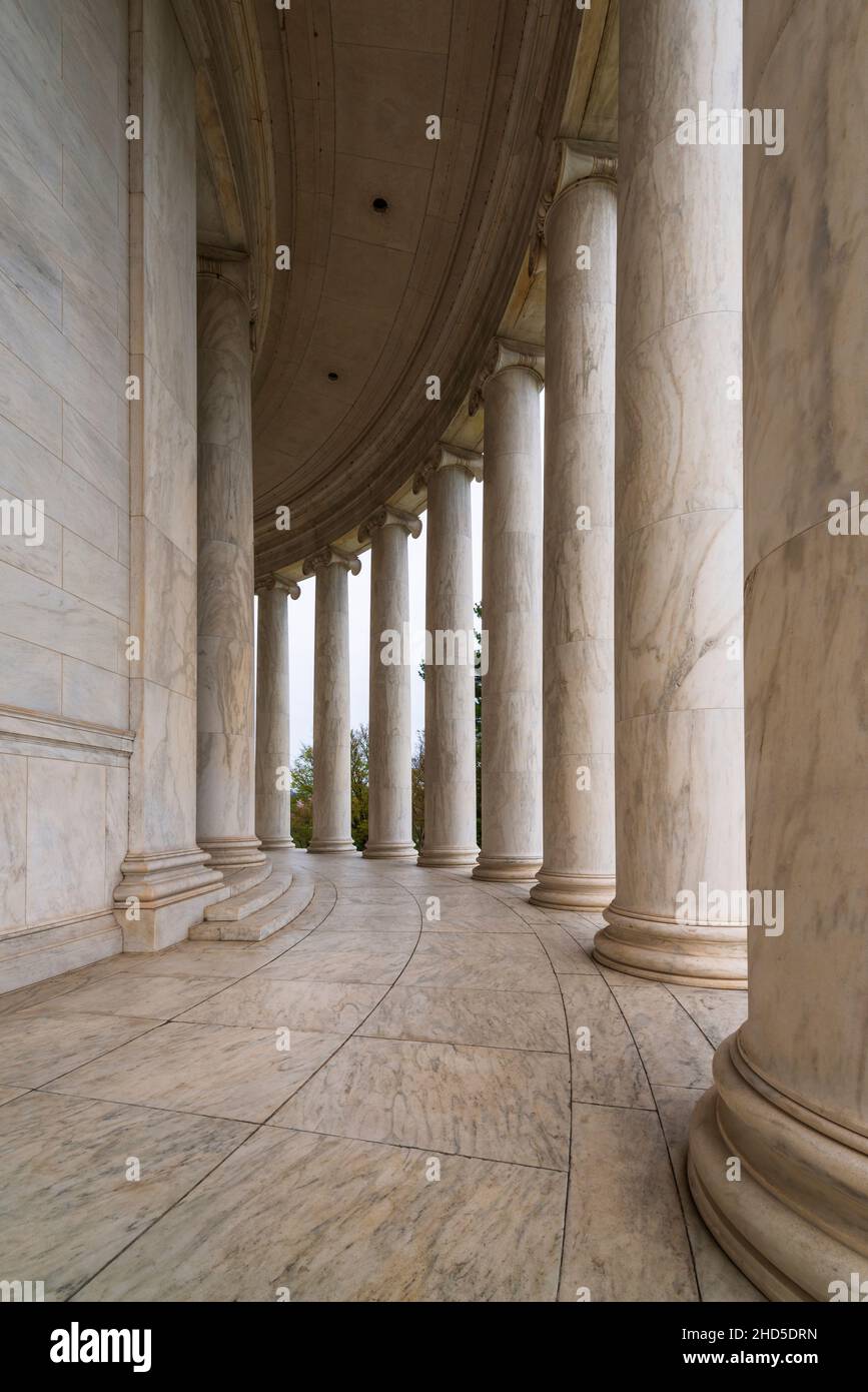 Marble columns at the Thomas Jefferson Memorial, Washington, DC USA ...
