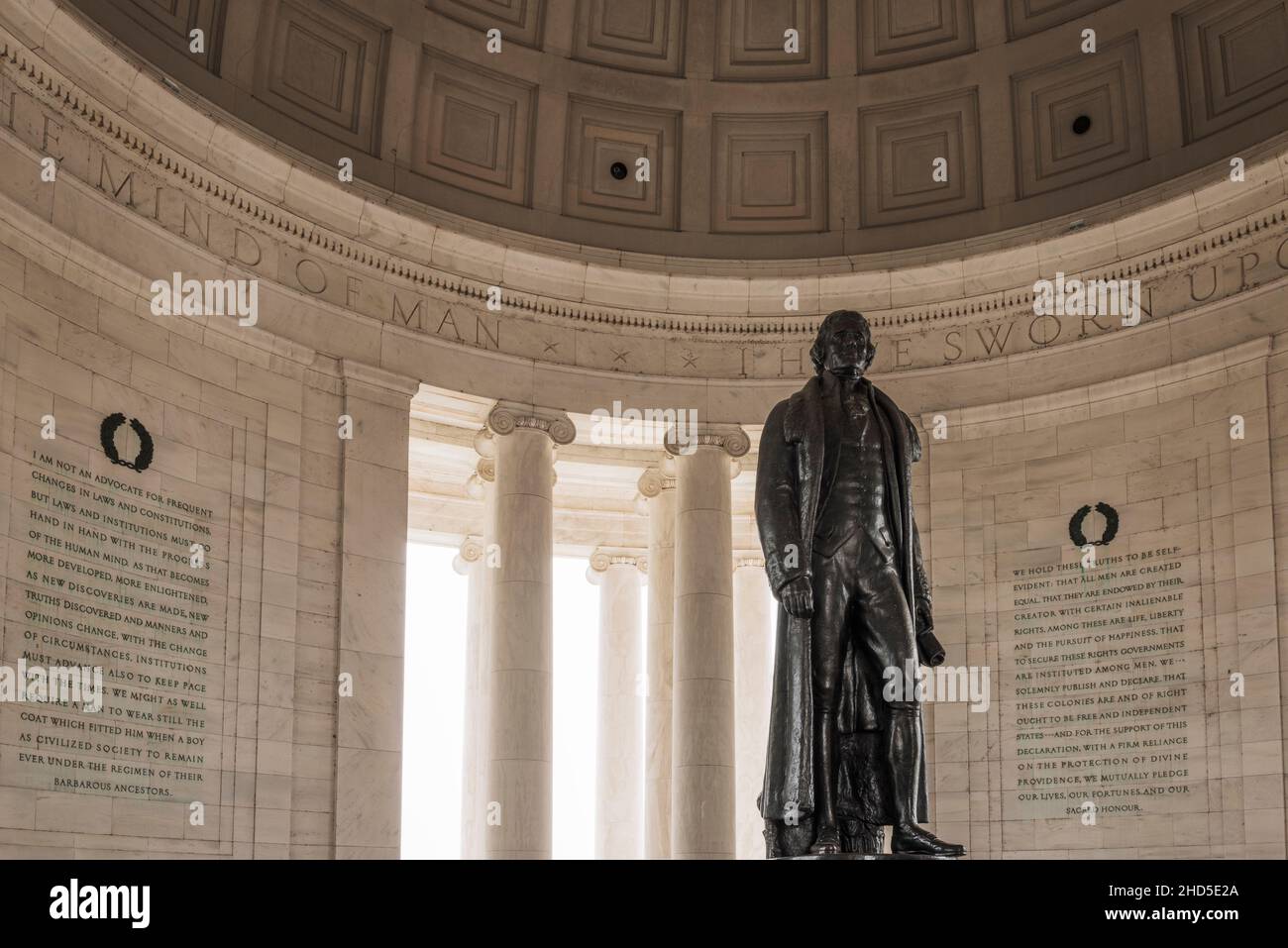 Statue and inscription inside the Thomas Jefferson Memorial, Washington, DC USA Stock Photo - Alamy