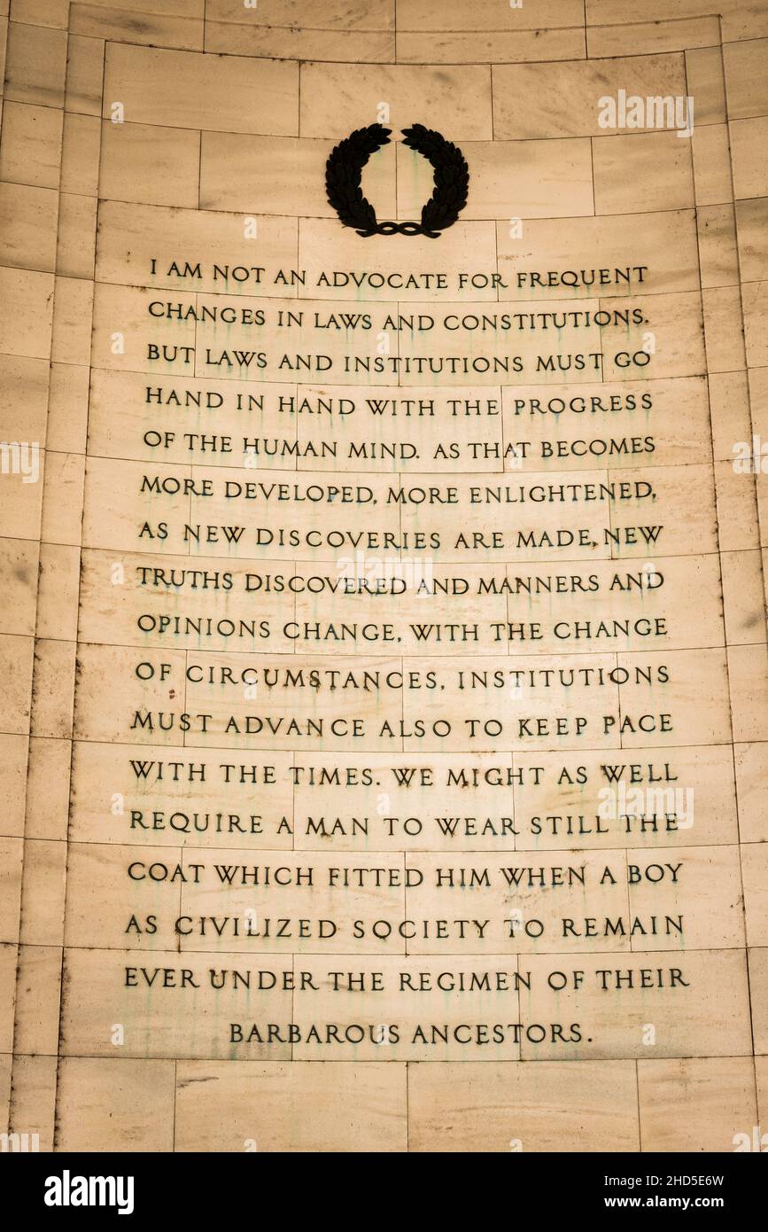 Jefferson Memorial Inscriptions Let's Learn About The Jefferson