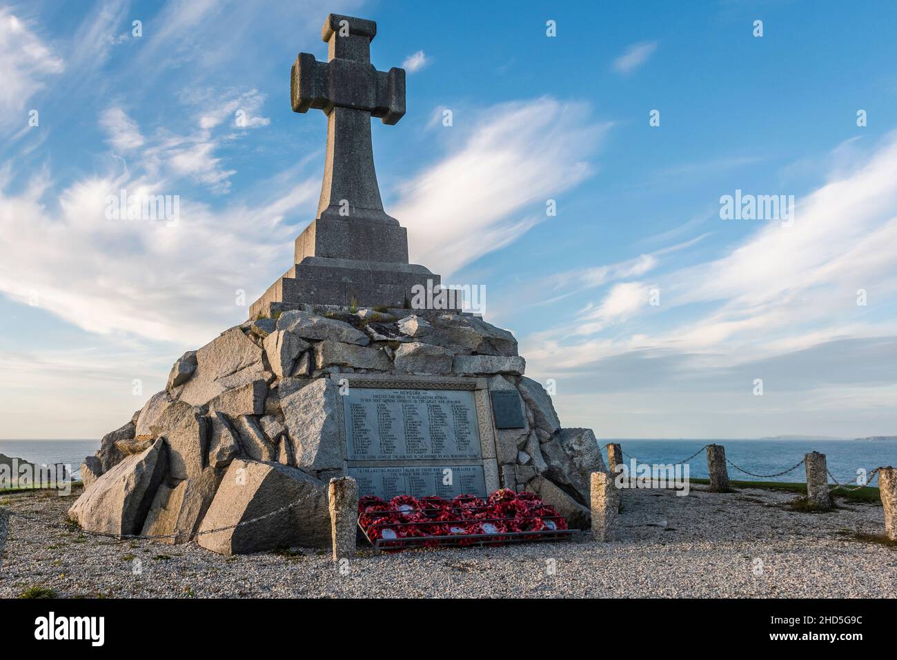 The imposing Newquay War memorial in Cornwall Stock Photo - Alamy