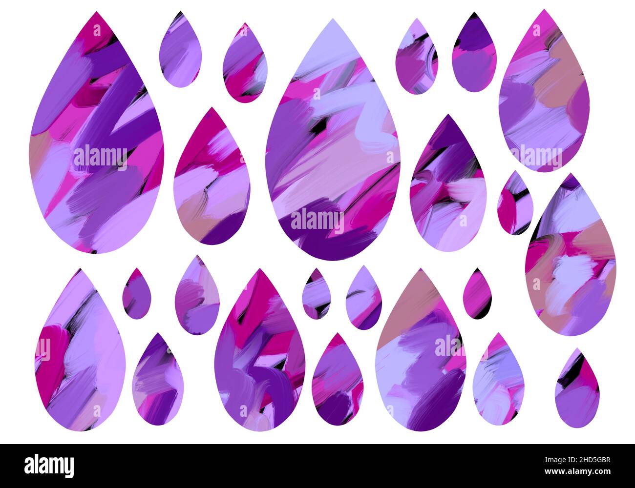 Set with coloured water rain drops for stickers and postcard and cards ...