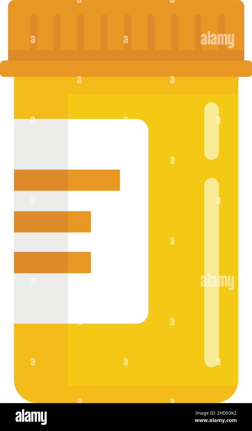 Pill jar icon. Flat illustration of pill jar vector icon isolated on ...