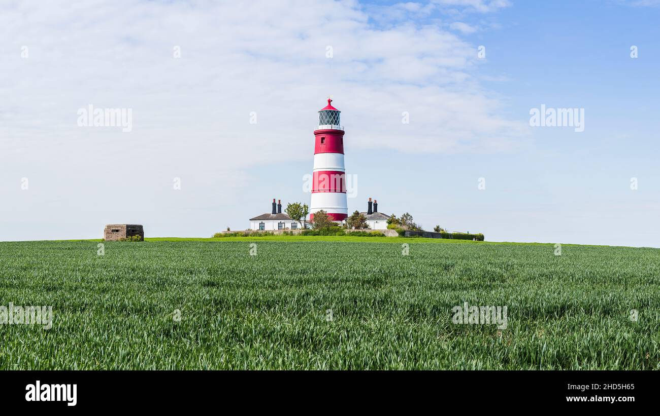 Pillbox from World War Two captured next to Happisburgh lighthouse ...