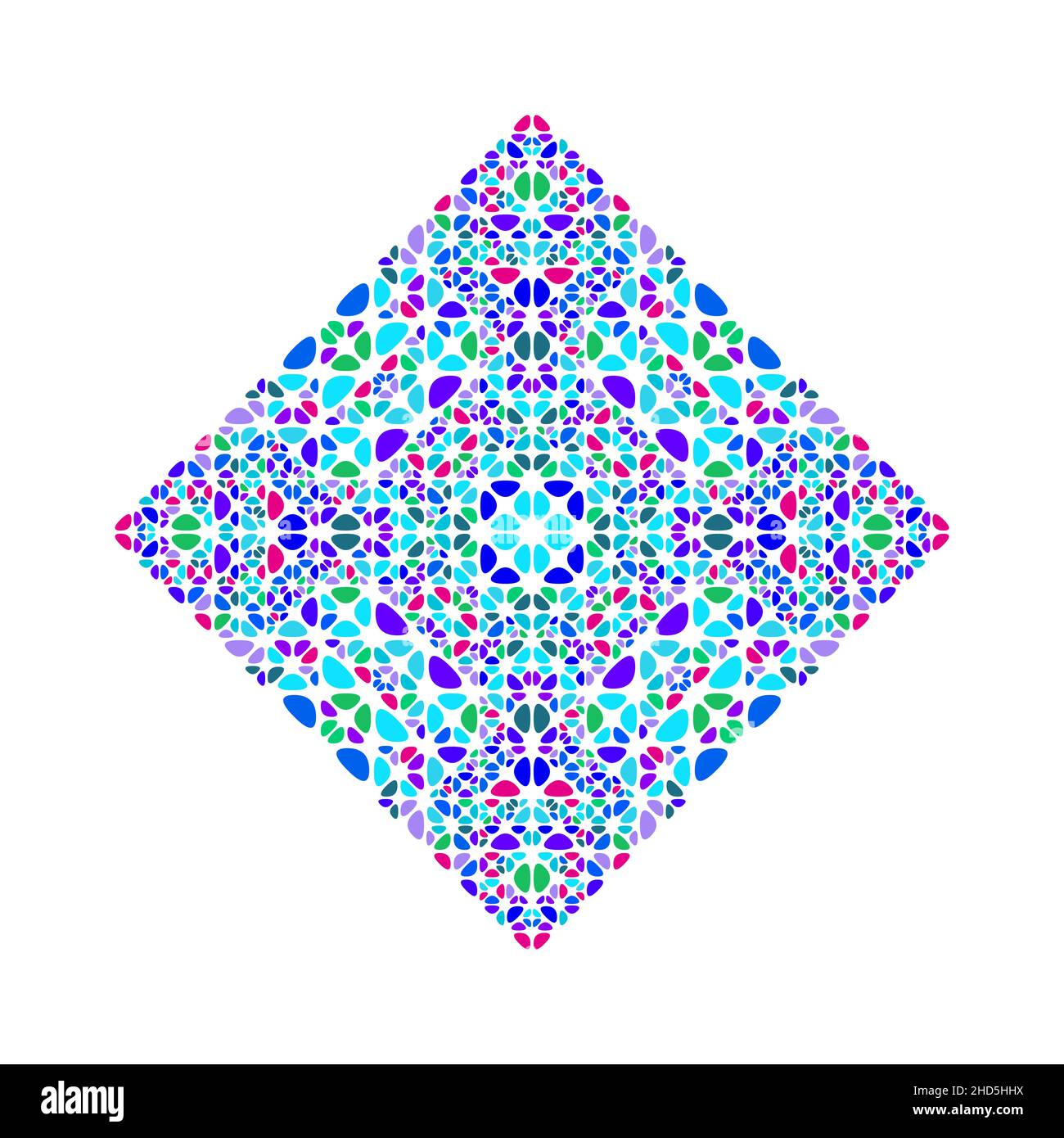 Abstract colorful isolated ornate gemstone square shape Stock Vector ...