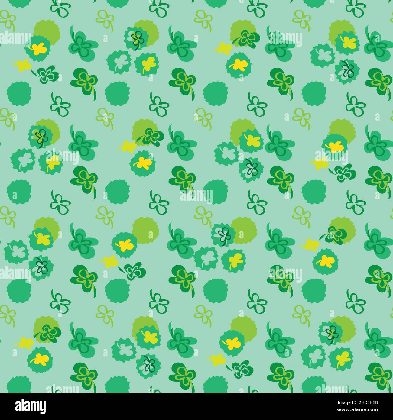 A green and yellow four leaf clover vector pattern Stock Vector Image ...