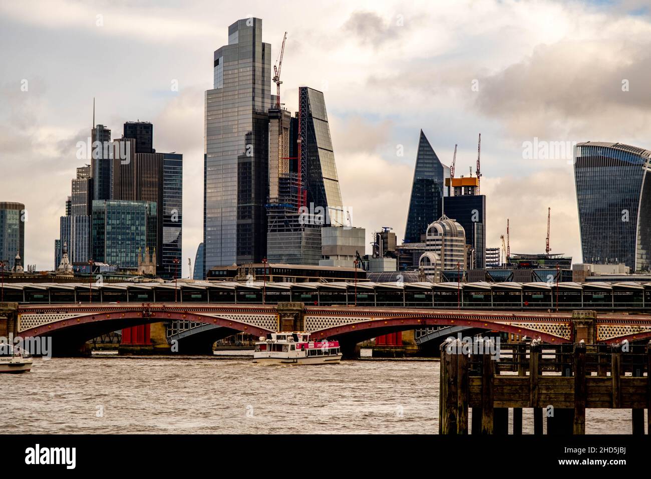 London England UK January 02 2022, London Skyline With A Group Of ...