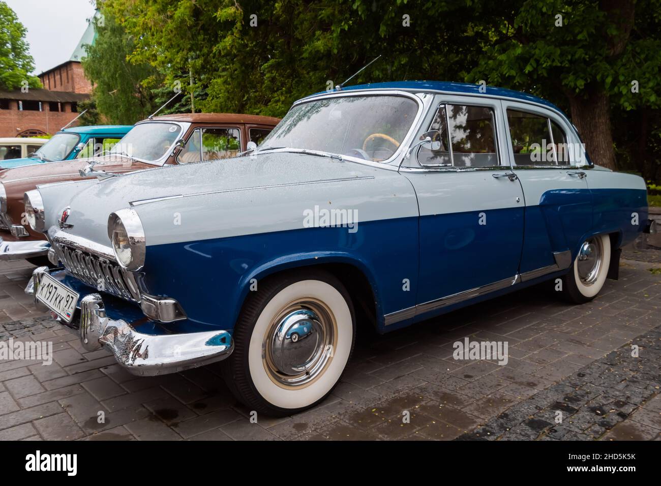 Blue GAZ M21 Volga at Classic Soviet Car Exhibition Stock Photo - Alamy