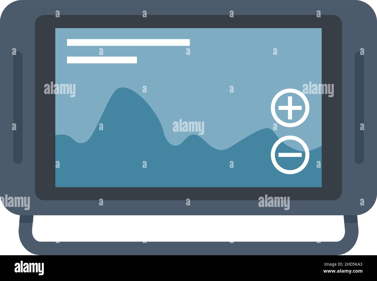 Echo sounder fathometer icon. Flat illustration of echo sounder ...