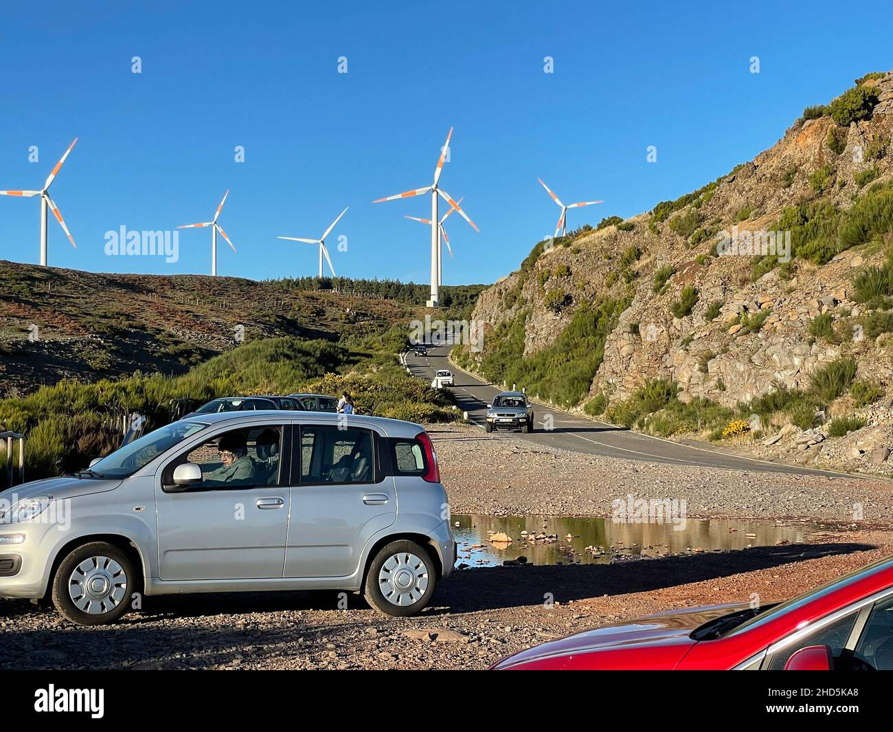 MADEIRA Wind turbines in the central highlands. Photo: Tony Gale Stock ...