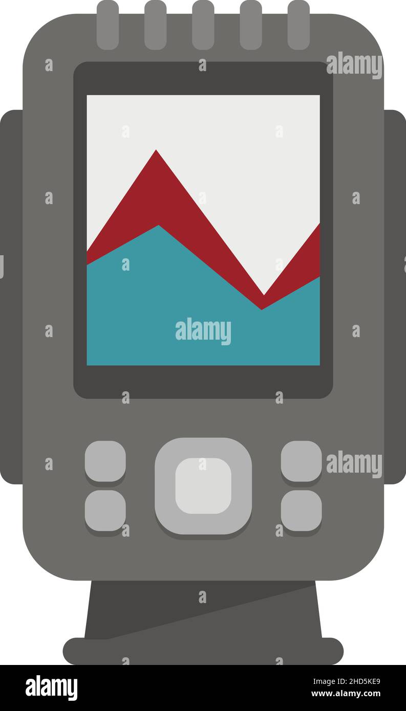 Digital echo sounder icon. Flat illustration of digital echo sounder ...