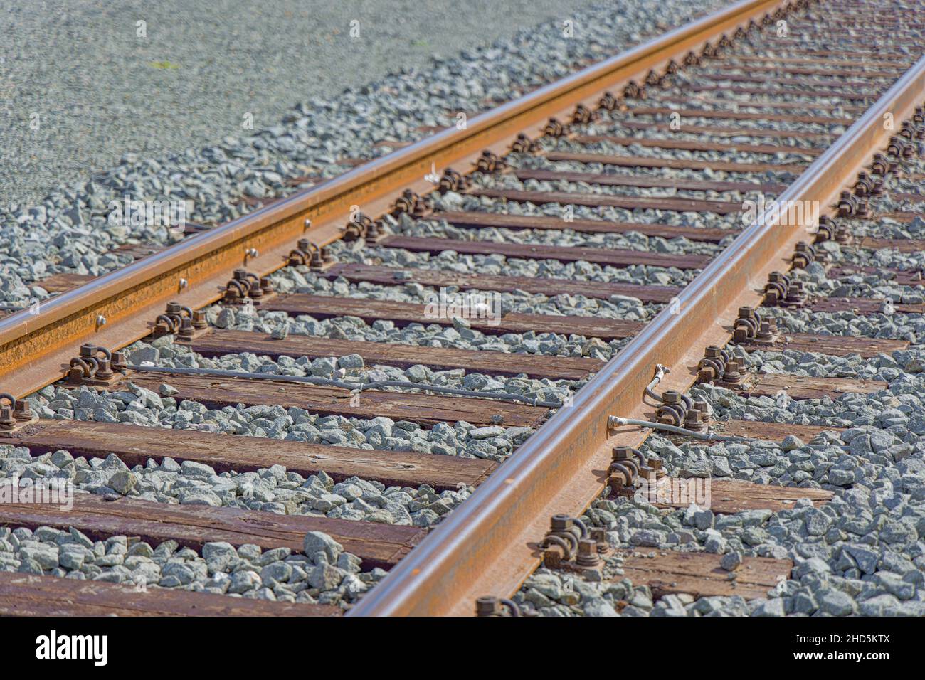 Train railroad tracks close up Stock Photo - Alamy