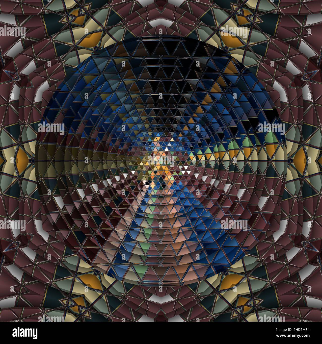 A 3d rendered seamless mosaic pattern with colorfugeometrical ...