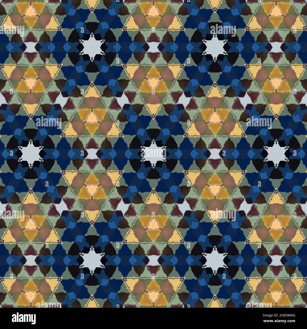 A 3d rendered rhombus mosaic shape with colourful geometrical patterns ...