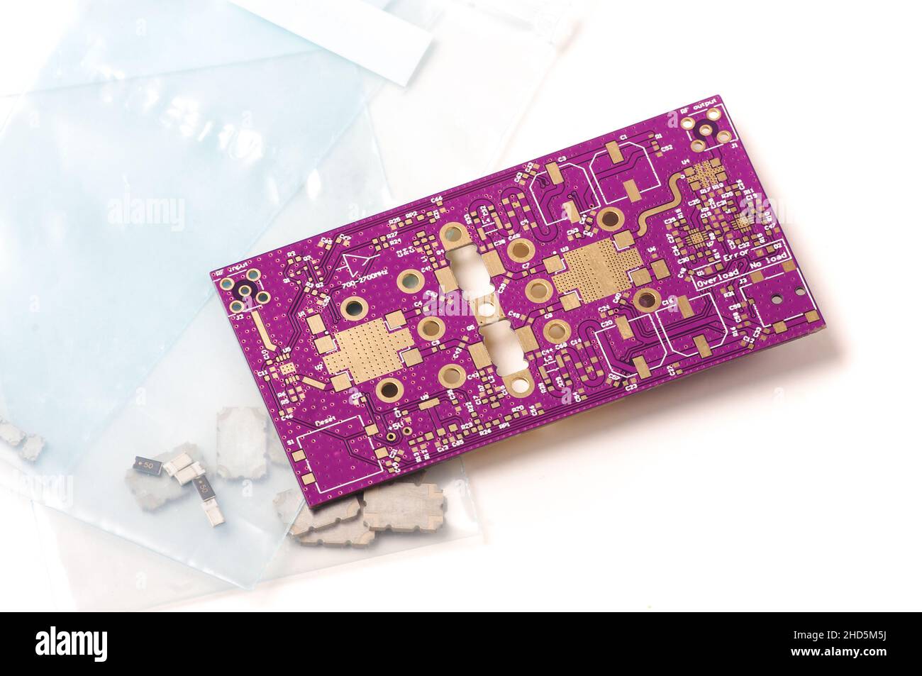 High power RF and microwave module purple gold plated printed circuit ...