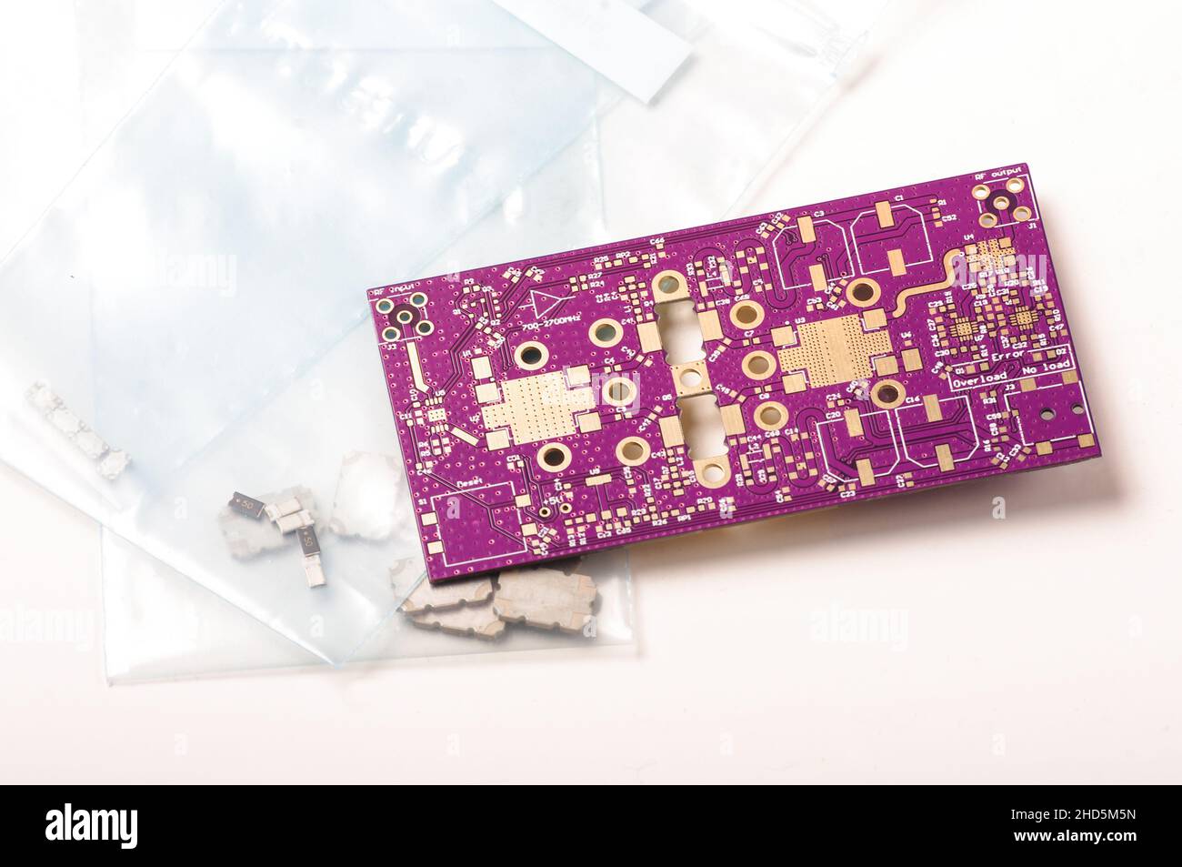 High power RF and microwave module purple gold plated printed circuit ...