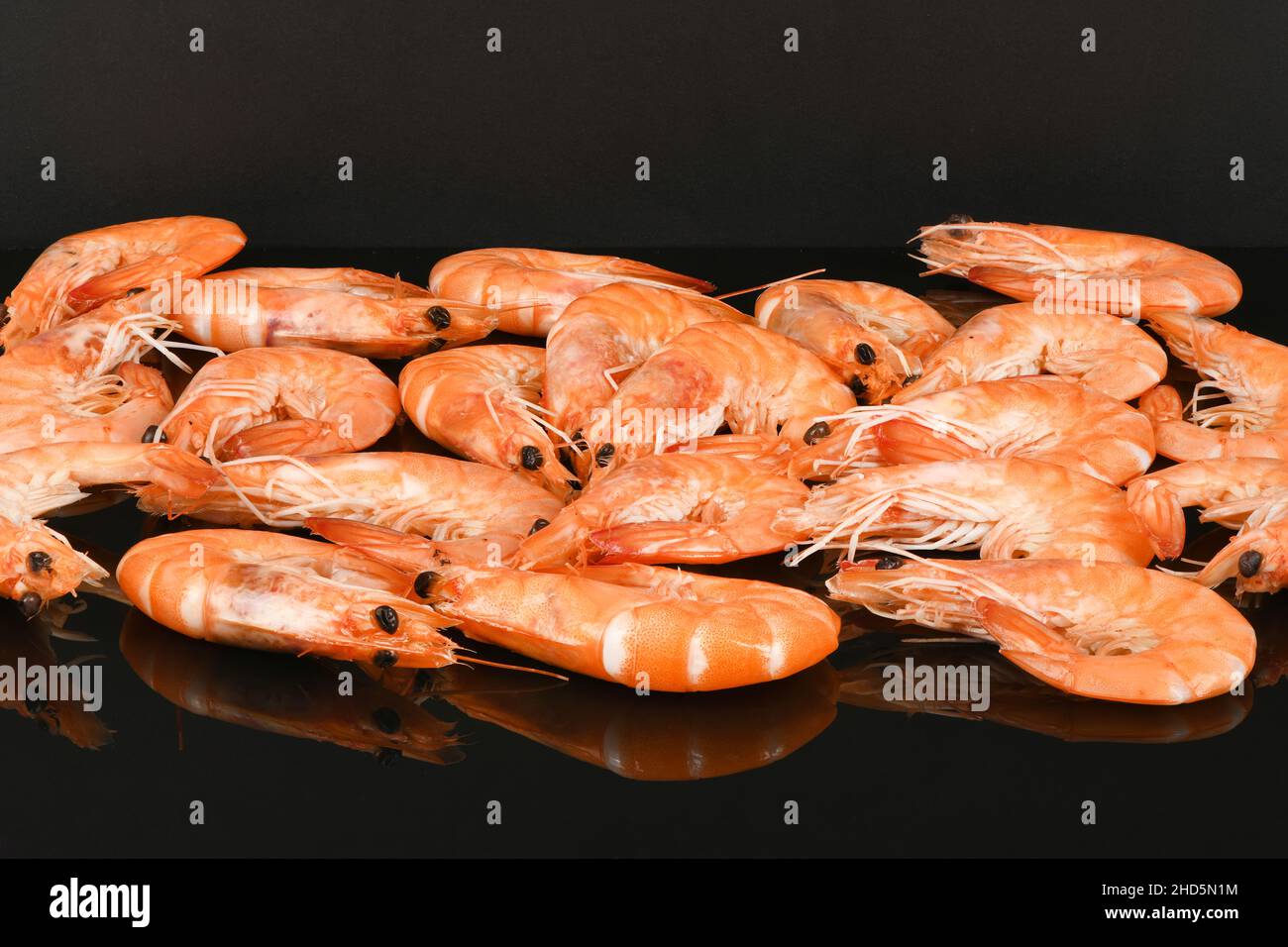Shrimp isolated on acrylic black background. High resolution photo ...