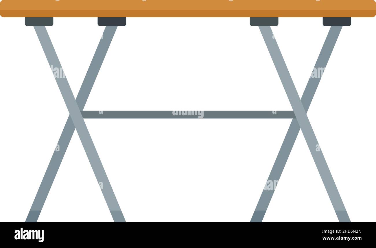 Folding long table icon. Flat illustration of folding long table vector ...