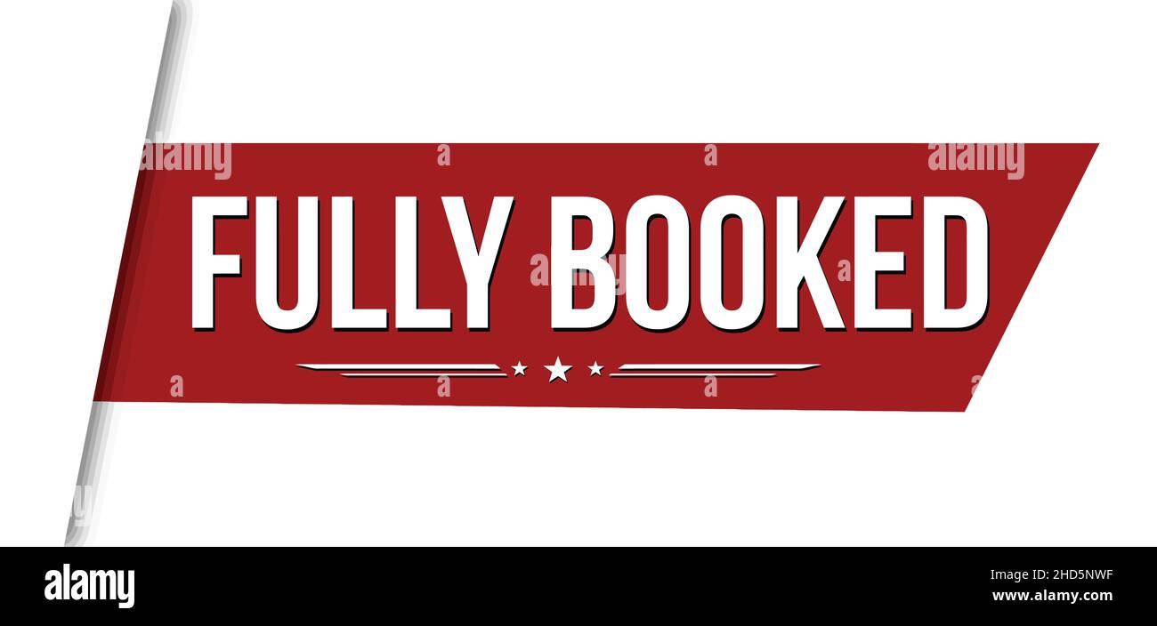 Fully booked banner design on white background, vector illustration ...