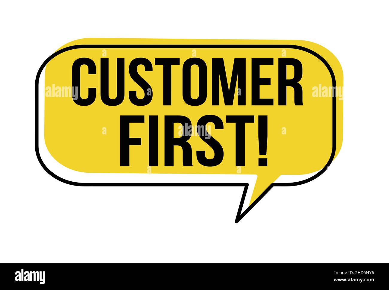 Customer first speech bubble on white background, vector illustration ...