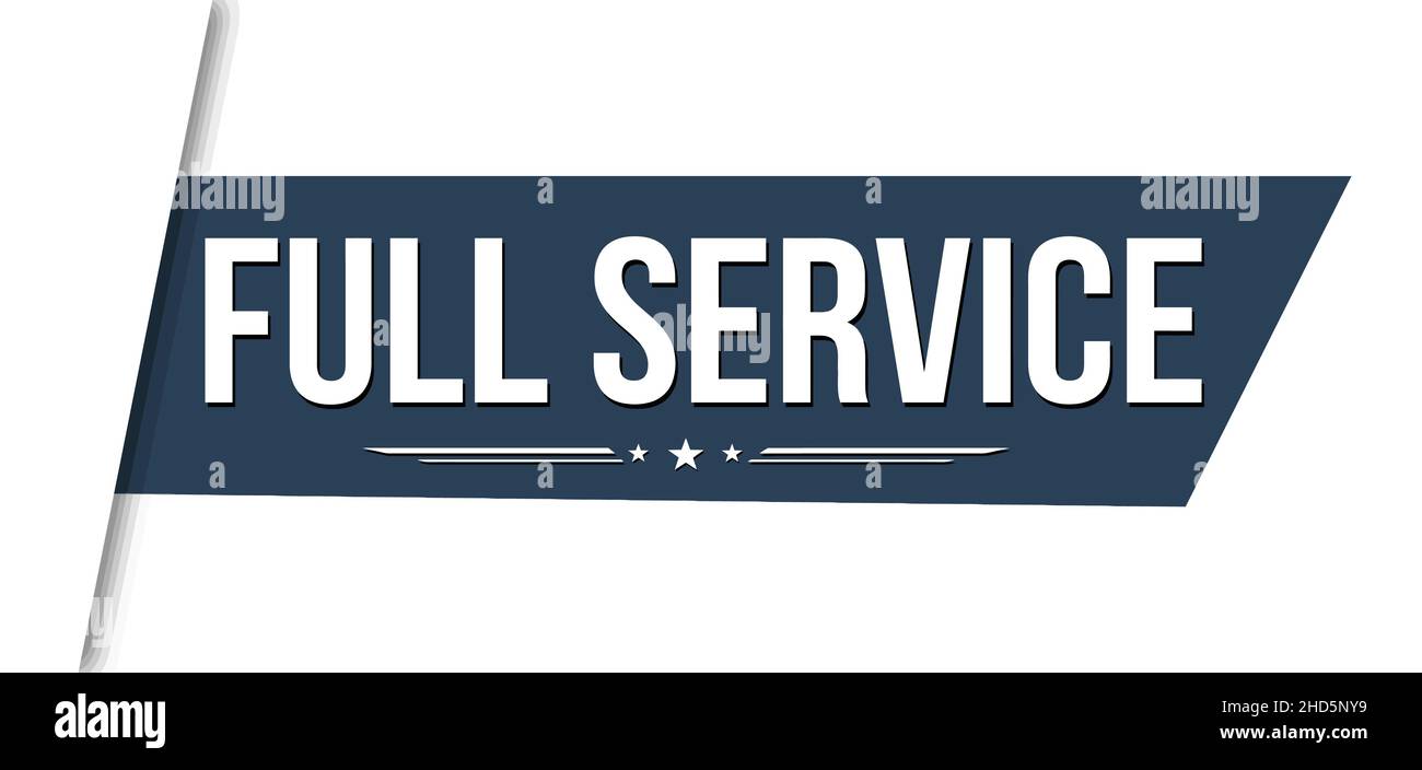 Full service banner design on white background, vector illustration ...