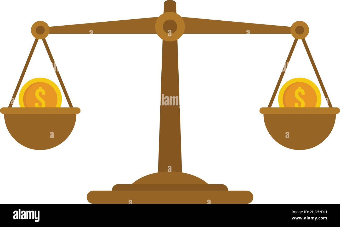 Money scales bribery icon. Flat illustration of money scales bribery ...