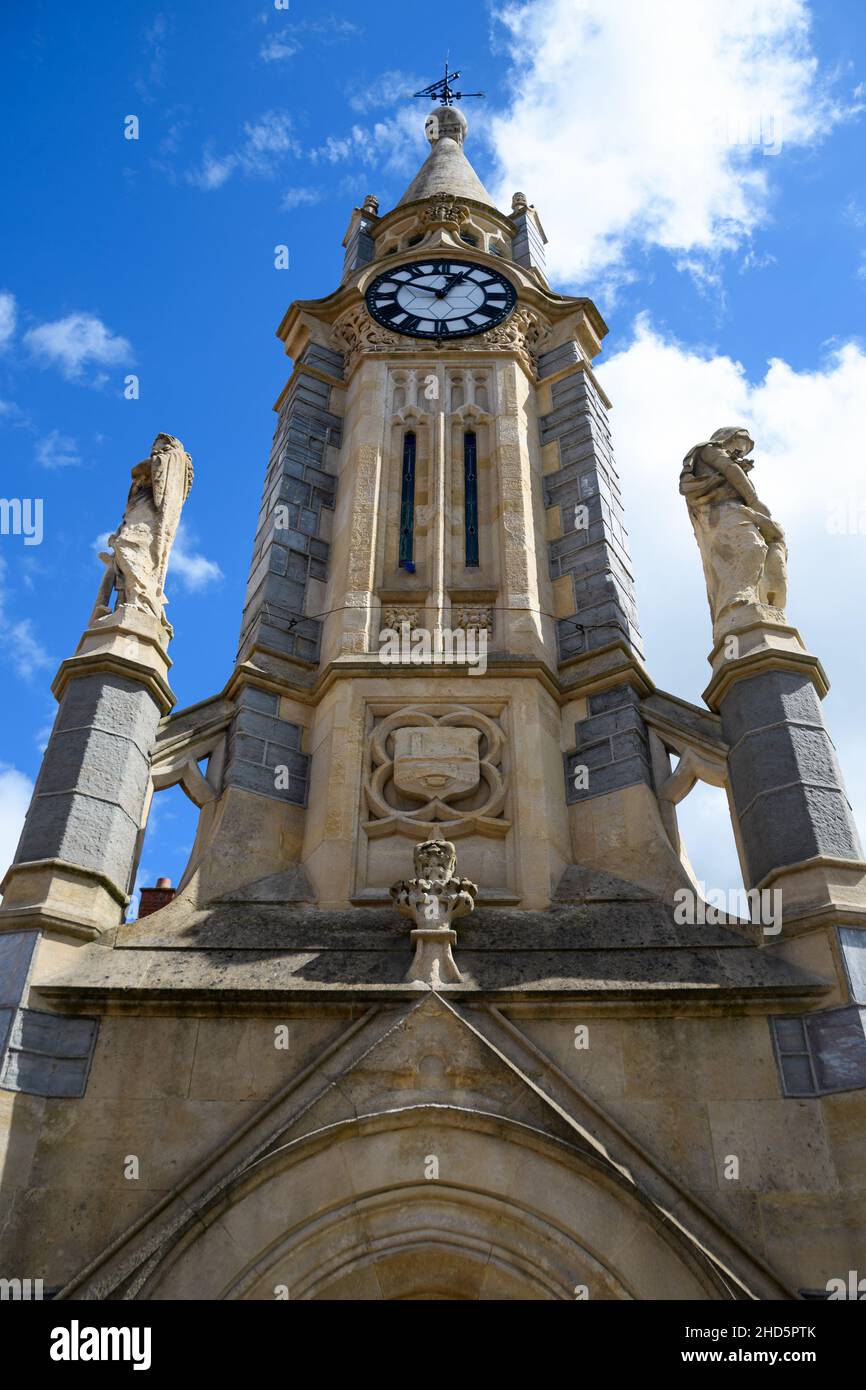 The Lowman Green clock tower in Tiverton Stock Photo - Alamy