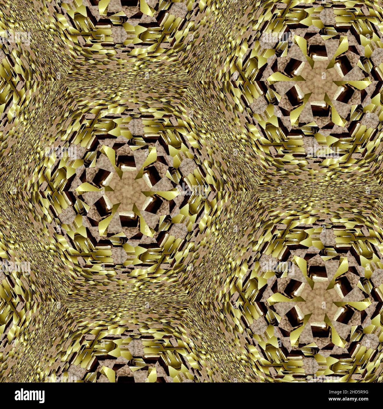 A 3d rendered hexagon shape with colorful geometrical patterns Stock ...
