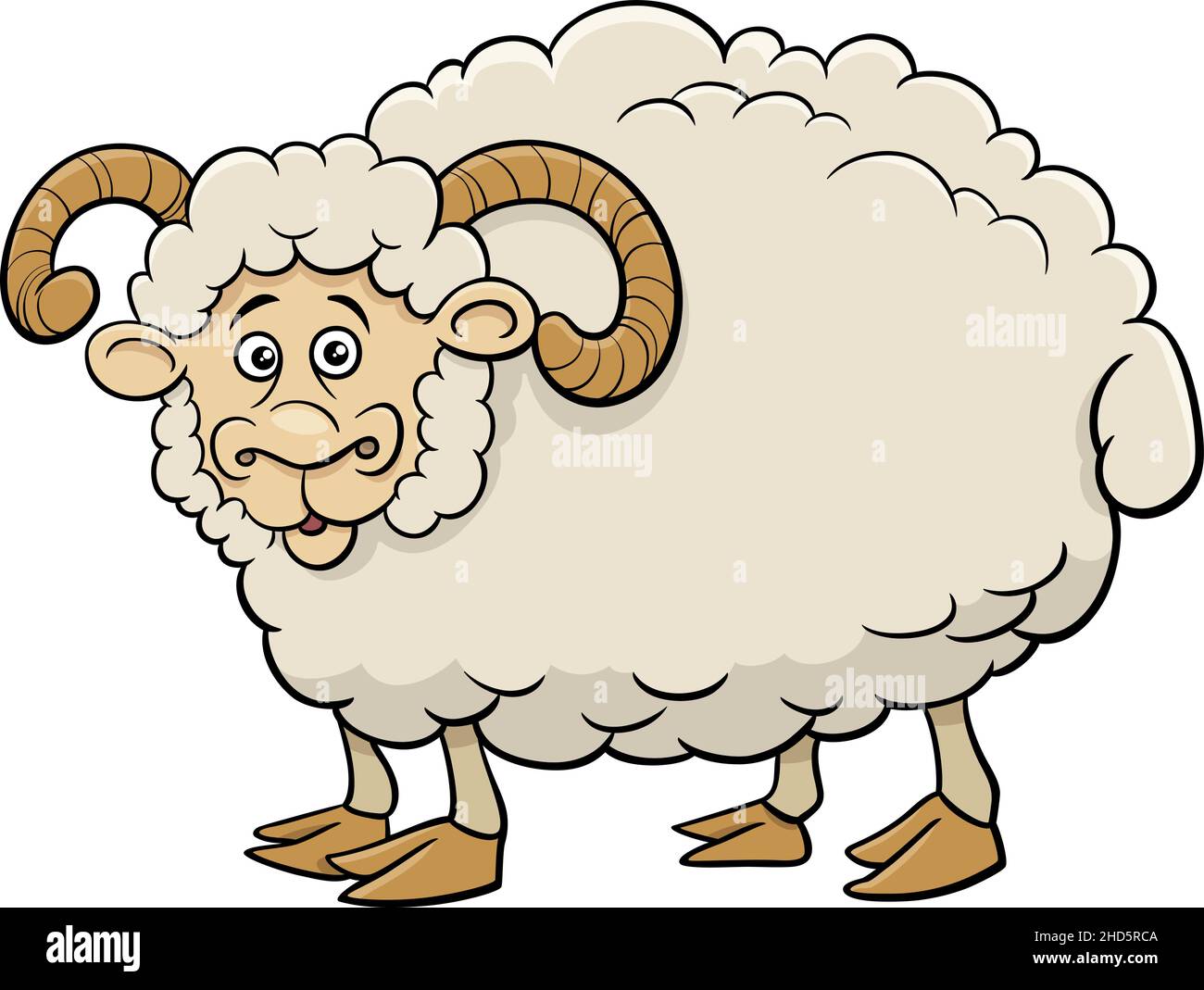 Cartoon illustration of funny ram farm animal character Stock Vector ...