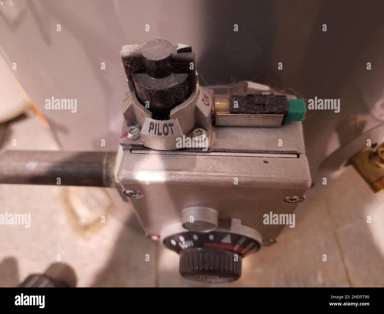 Controls of a Water Heater Stock Photo - Alamy
